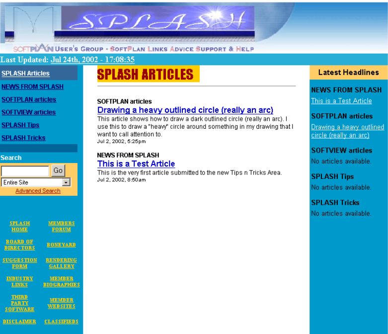 SPLASH "Articles / Tips n Tricks" Sample Page